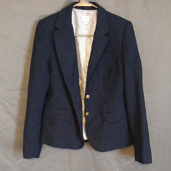 J. Crew | Jackets & Coats | J Crew Blue And White Striped Shirt | Poshmark